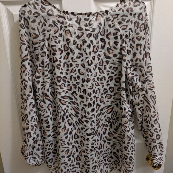 CAbi | Tops | Cabi Glamour Blouse Style 533 Leopard Print | Poshmark